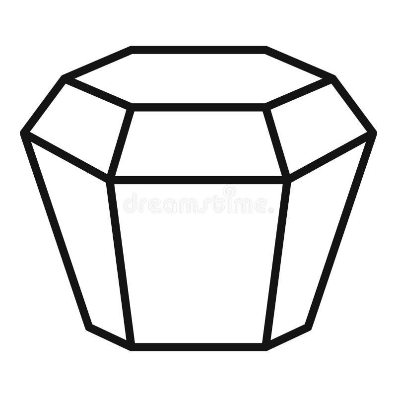 Charm Diamond Icon, Outline Style Stock Vector - Illustration of line ...