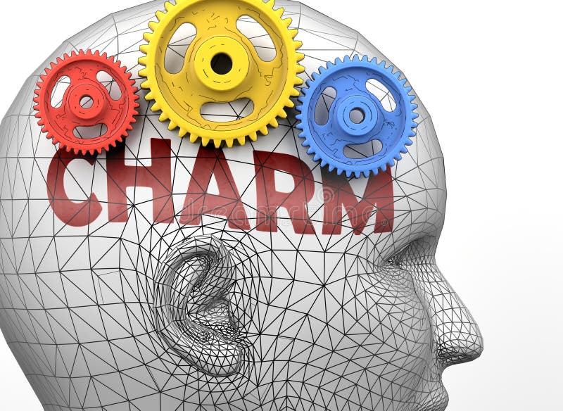 Charm and Human Mind - Pictured As Word Charm Inside a Head To ...