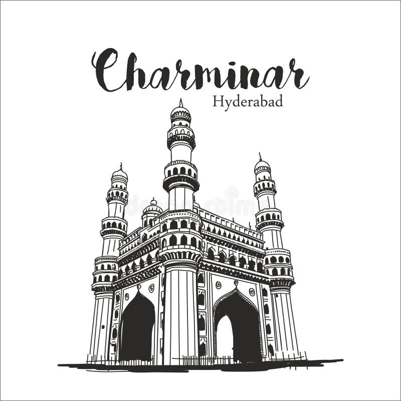 Charminar Hyderabad India Vector Stock Illustrations – 105 Charminar ...