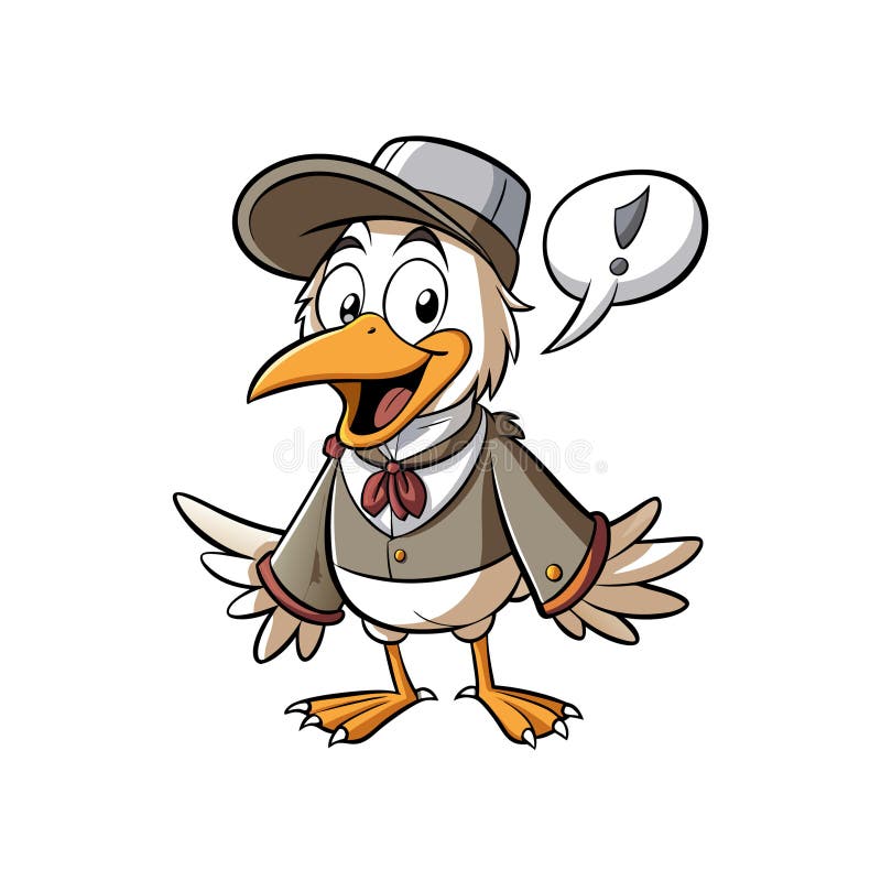 Charming Albatross Character in Sketch Style Stock Photo - Illustration ...