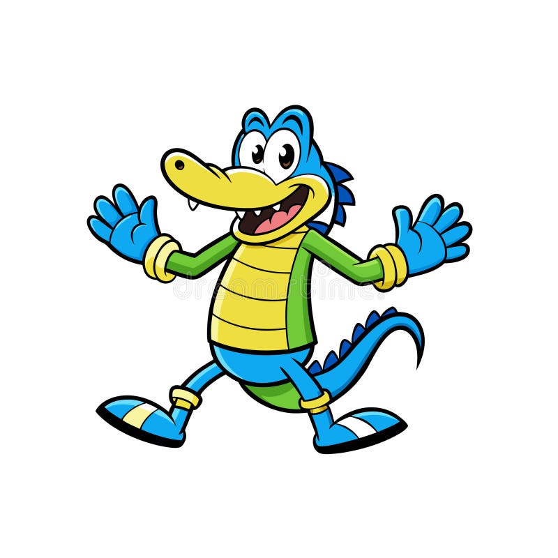 Charming Alligator Character in Art Design Stock Image - Illustration ...