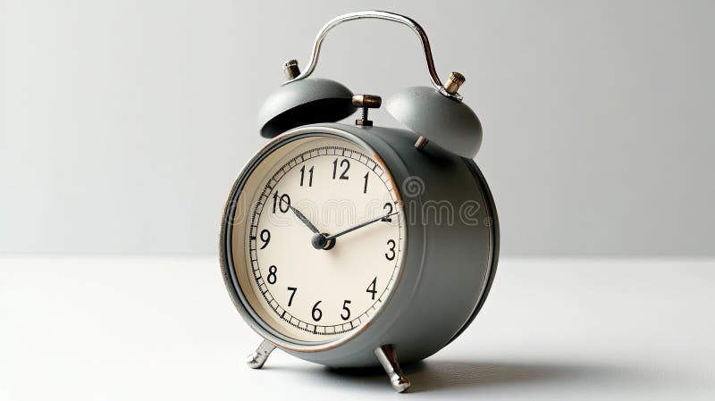 Charming Analog Alarm Clock on a Serene White Background Inviting ...
