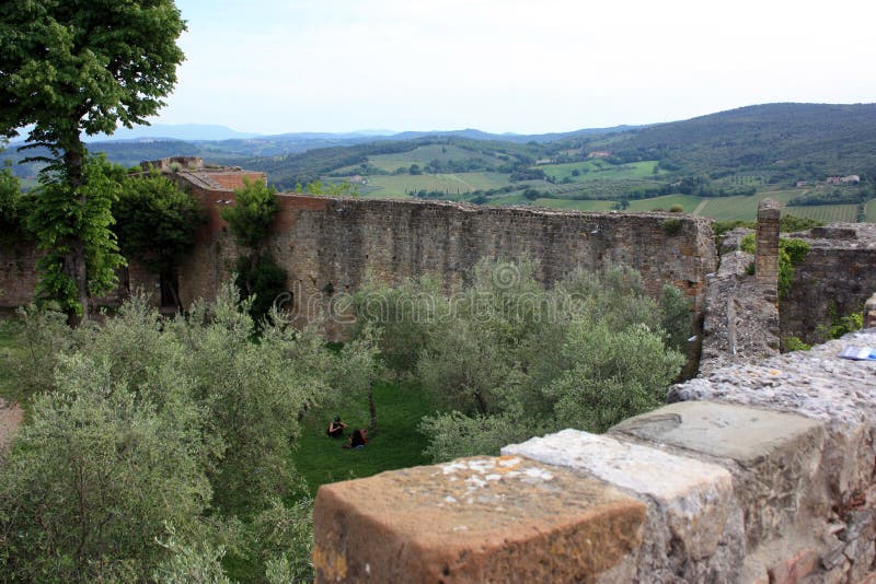 Charming Ancient Brick Walls of Medieval Structures Stock Photo - Image ...