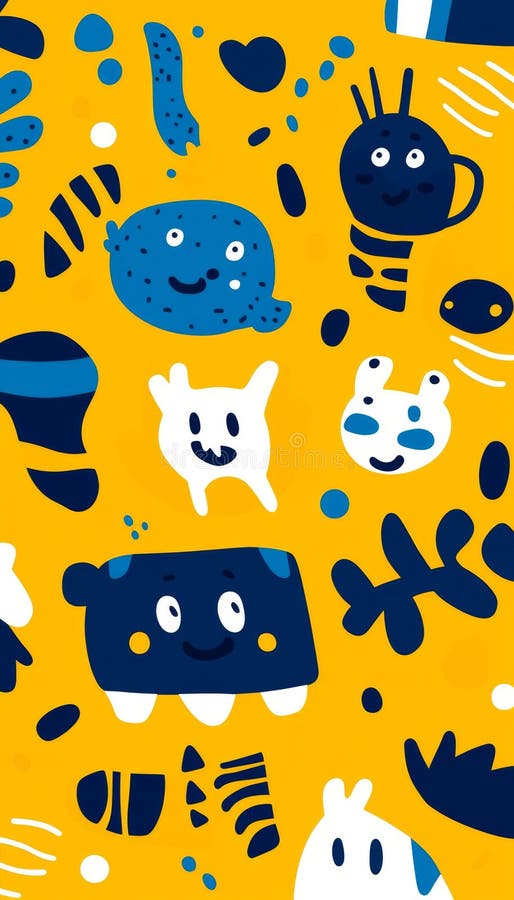 Charming Animal Seamless Pattern. Cute Character, Background ...