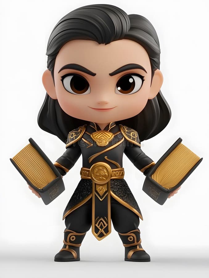 Charming Animated Character with Books Stock Photo - Image of theme ...