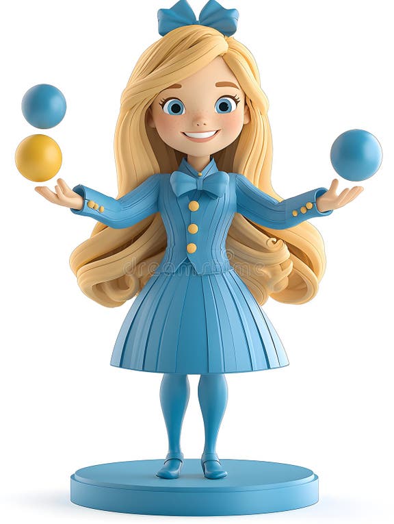 Charming Animated Character with Juggling Balls Stock Illustration ...