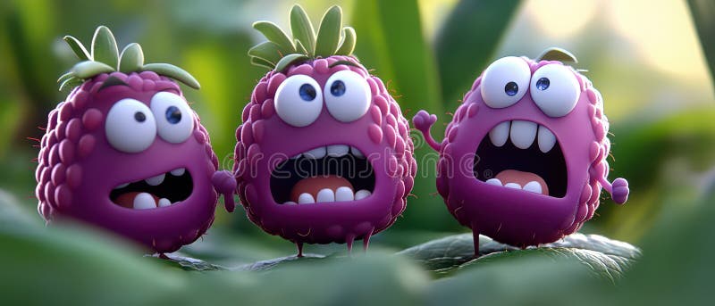 Charming Animated Characters Outdoors Stock Image - Image of surprise ...
