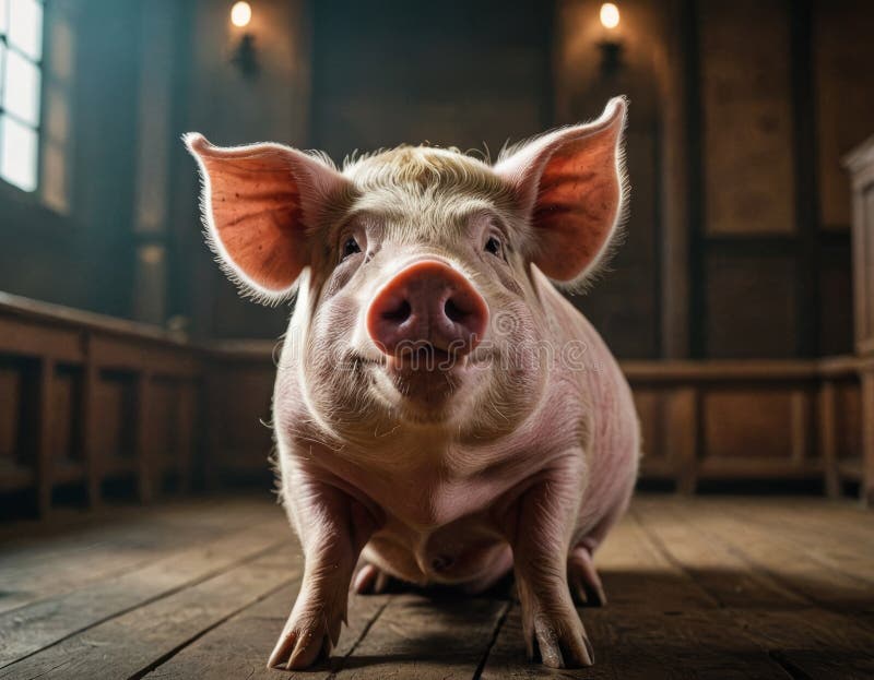 Charming Animated Pig Brings Joy in a Rustic Barn Setting during a ...