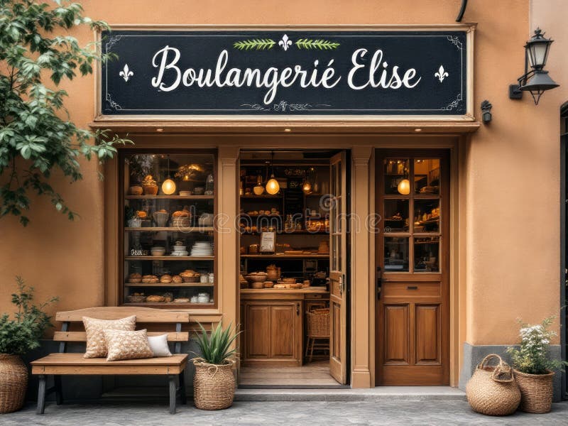 Charming Artisan Bakery Storefront with Inviting Chalkboard Sign Stock ...