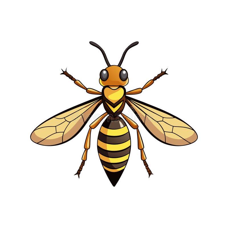 Charming Artwork of Realistic Paper Wasp in Nature Stock Illustration ...