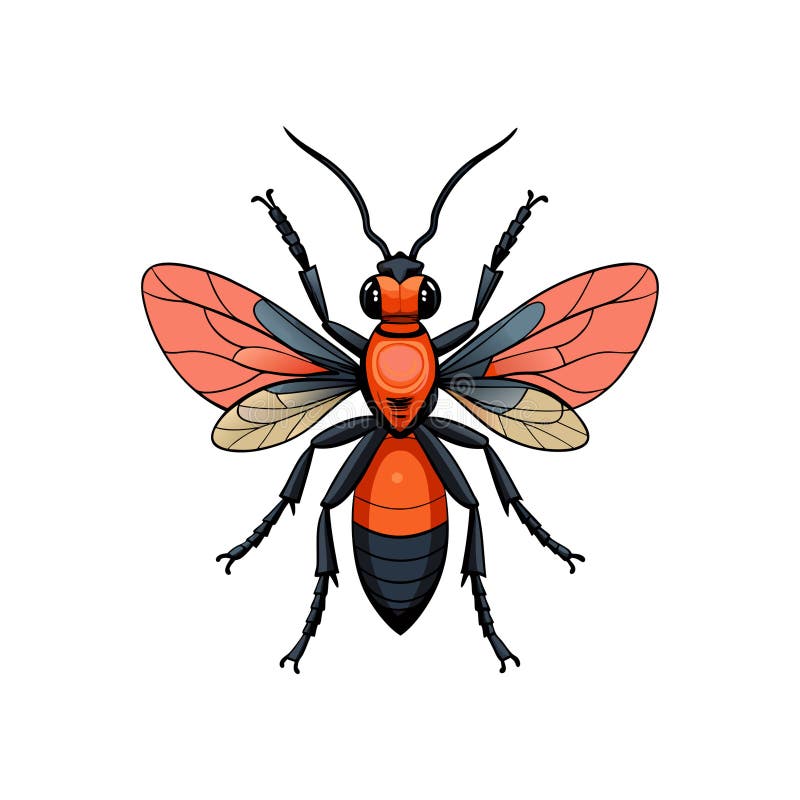 Charming Artwork of Realistic Tarantula Hawk Stock Illustration ...