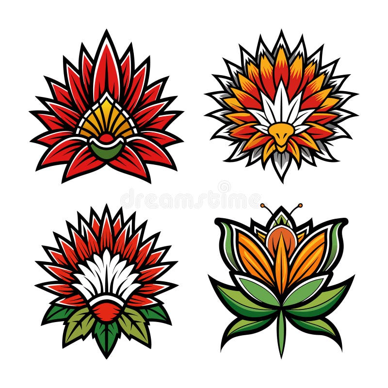 Charming Mohawk Flower Artwork Stock Illustration - Illustration of ...
