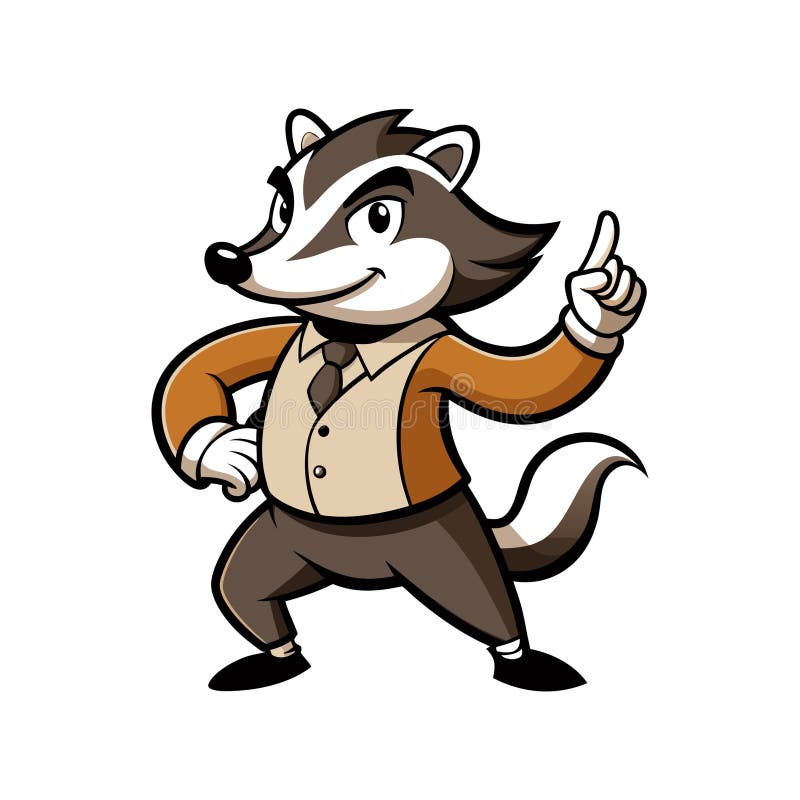 Charming Badger Displaying Dance Moves Stock Vector - Illustration of ...