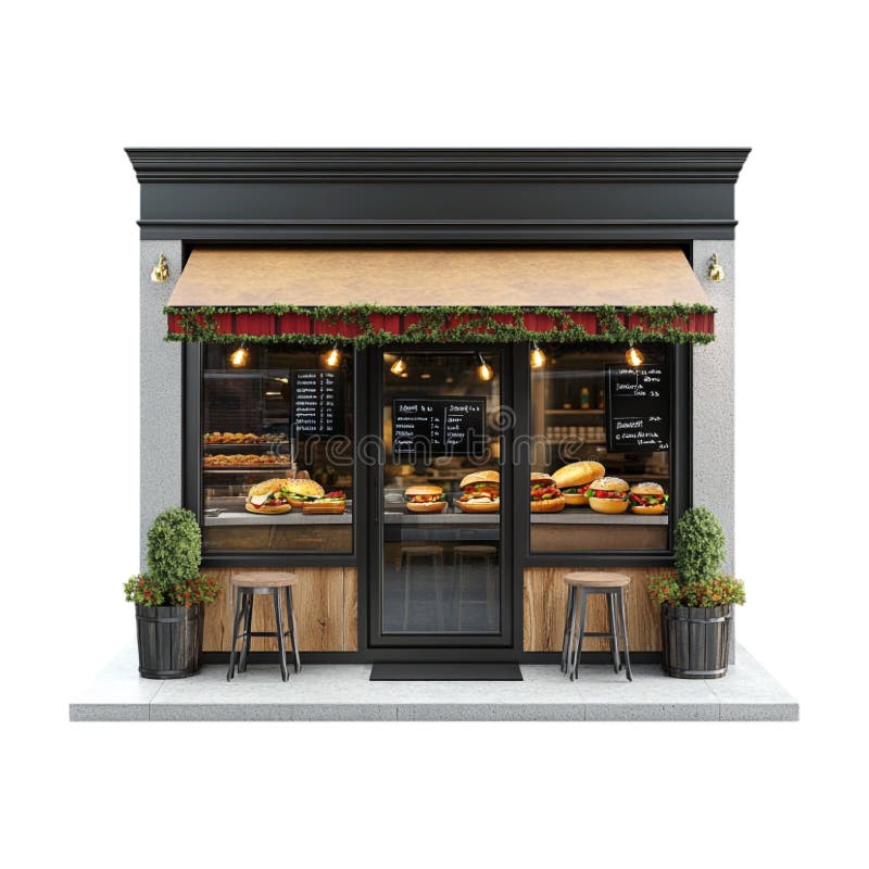 Charming Bakery Shop Exterior Storefront Design Ideas on Transparent ...