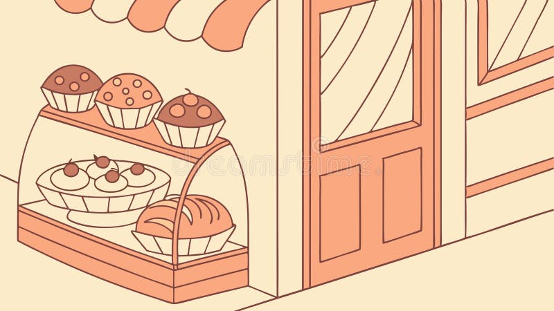 Charming Bakery Storefront with Fresh Pastries Display Vector Design ...