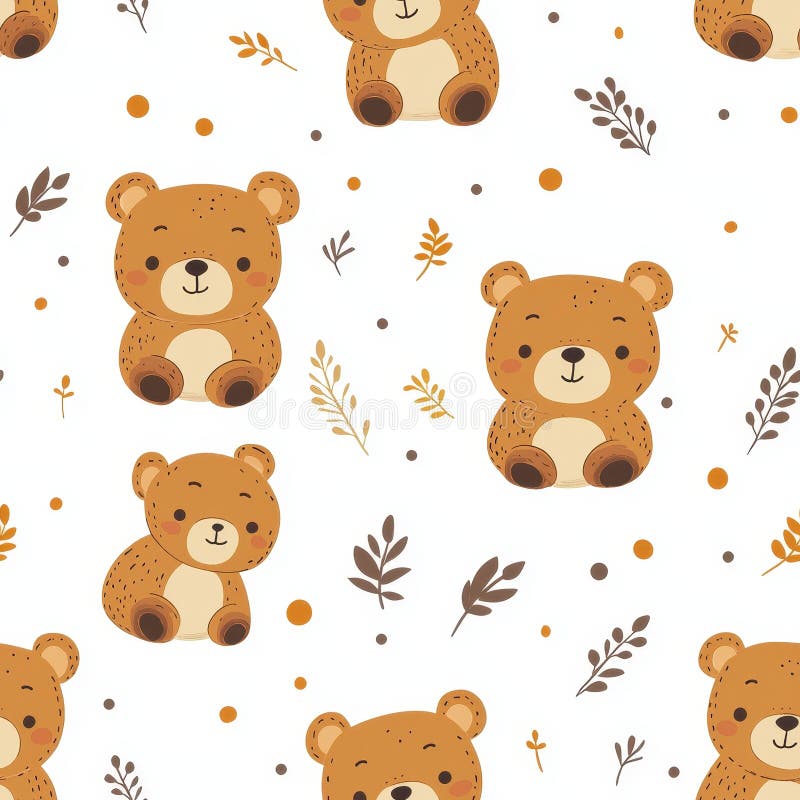 Charming Bear Pattern with Various Bear Illustrations and Designs Ideal ...