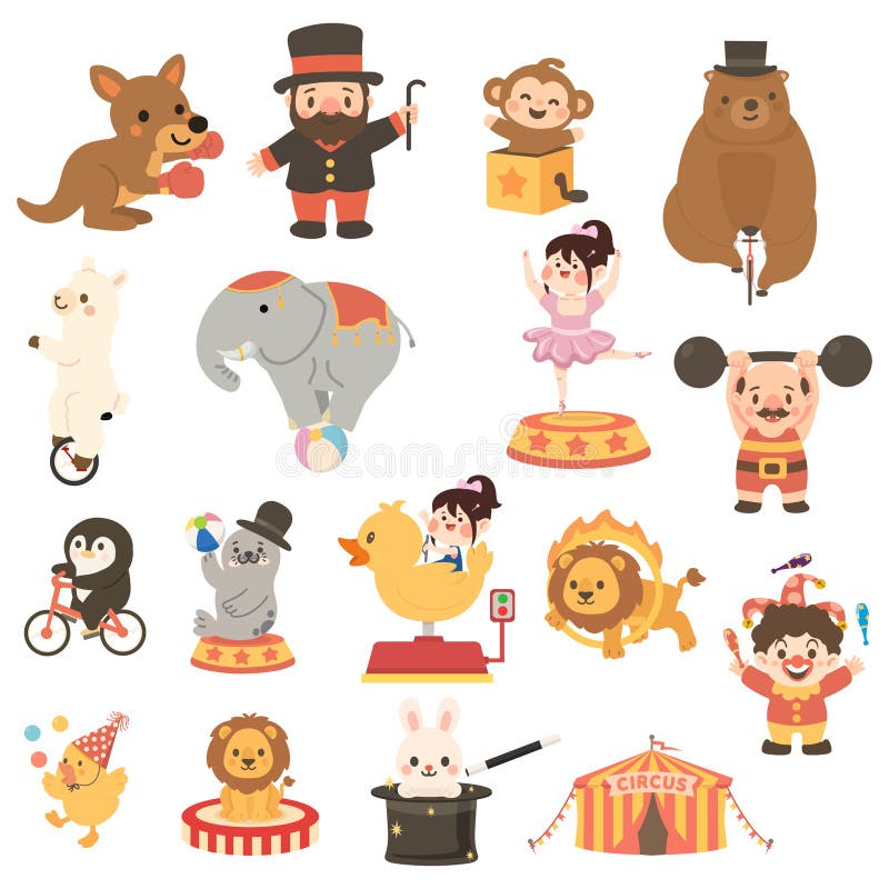 Charming Big Top Friends Assortment Stock Vector - Illustration of ...
