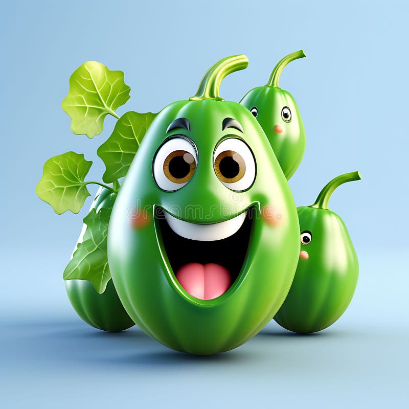 Charming Bottle Gourd: 3D Render of a Cute Bottle Gourd Isolated ...