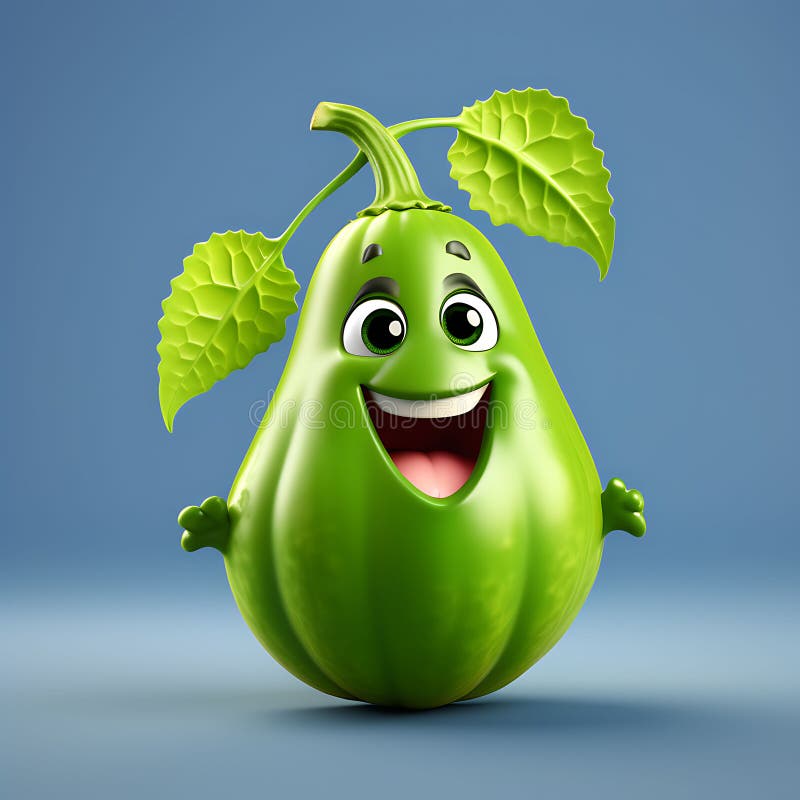 Charming Bottle Gourd: 3D Render of a Cute Bottle Gourd Isolated ...