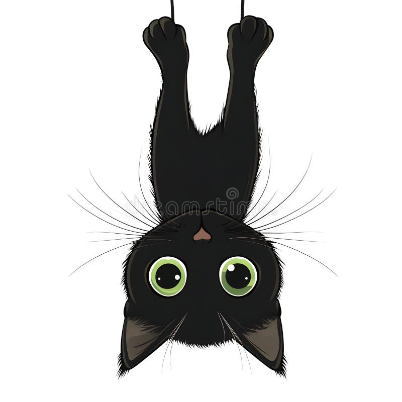 Cat Hanging Upside Down Stock Illustrations – 83 Cat Hanging Upside ...