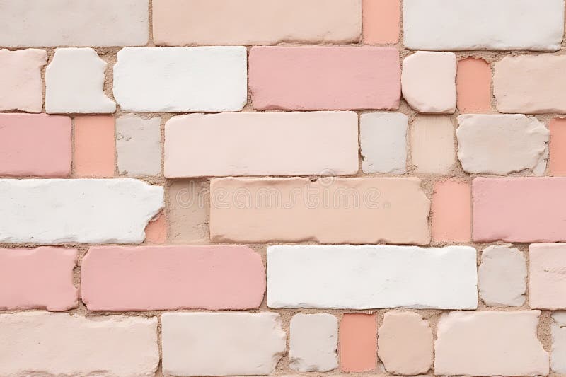 A Charming Brick Wall Displays Pastel Colors and Rustic Texture ...