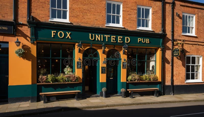 Charming British Pub Exterior with Traditional Architecture and ...