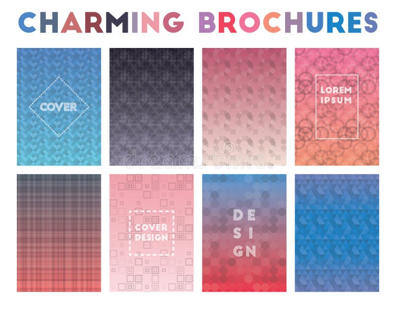 Charming Brochures. Adorable Geometric Patterns Stock Vector ...