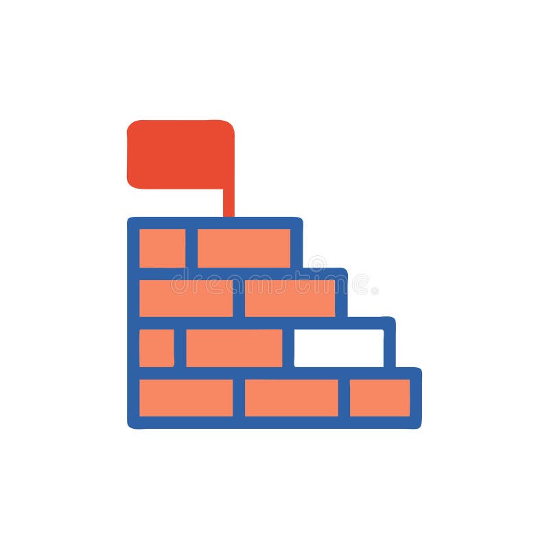 Charming Building Bricks Icon for Education Stock Photo - Illustration ...