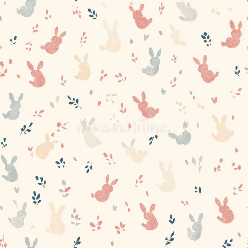 A Charming Bunny Trail Pattern with Tiny Bunny Footprints Scattered on ...