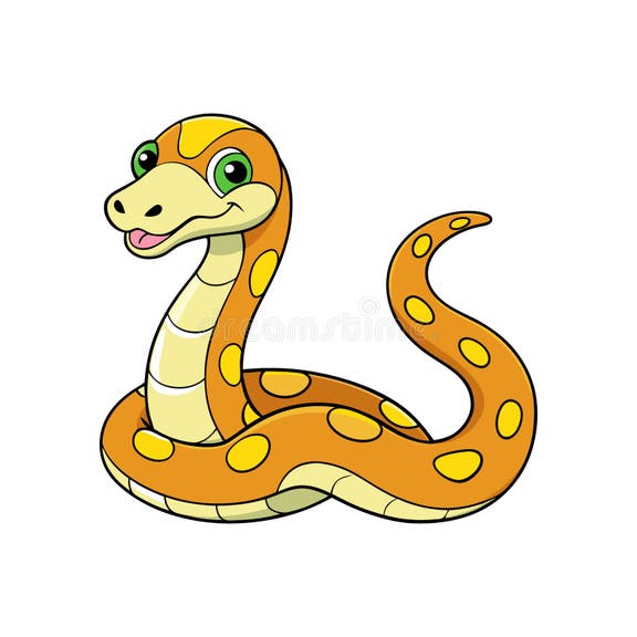 Charming Burmese Python Coloring Illustration Stock Image ...