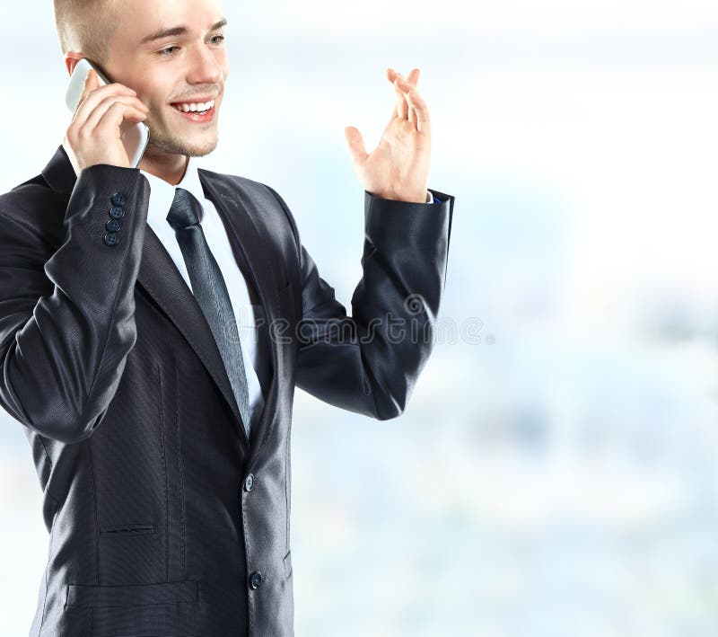 Charming Businessman Phoning Stock Image - Image of happy, mobile: 31206173