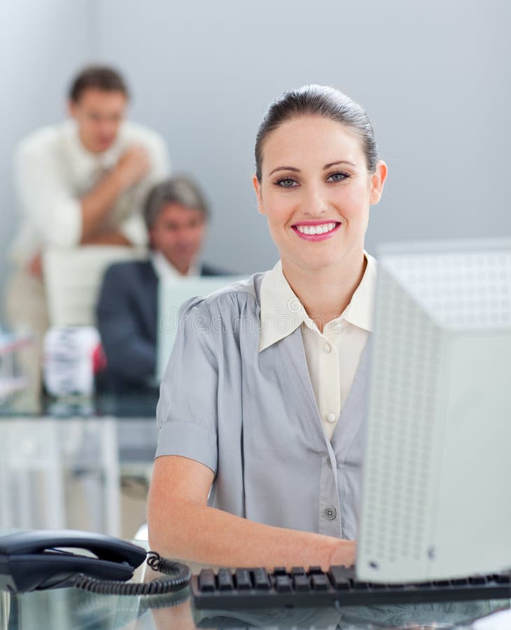 Computer work stock photo. Image of people, group, adult - 4378896