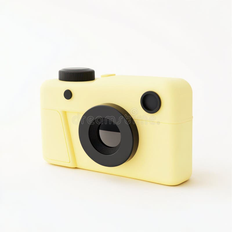 Charming Camera Icon in Pastel Yellow, Perfect for Creative Projects ...