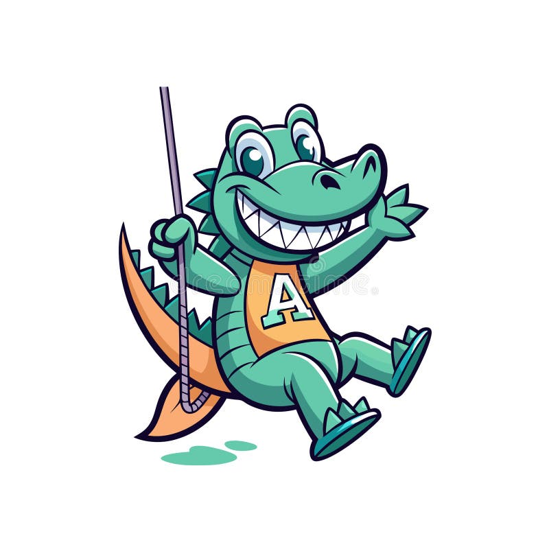 Charming Cartoon Alligator Character Design Stock Illustration ...