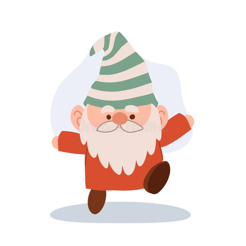 Charming Cartoon Christmas Gnome Illustration. Holiday Cartoon Gnome ...