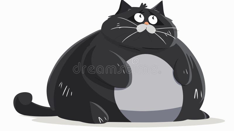 Charming Cartoon Fat Cat Character Vector Illustration Stock Vector ...