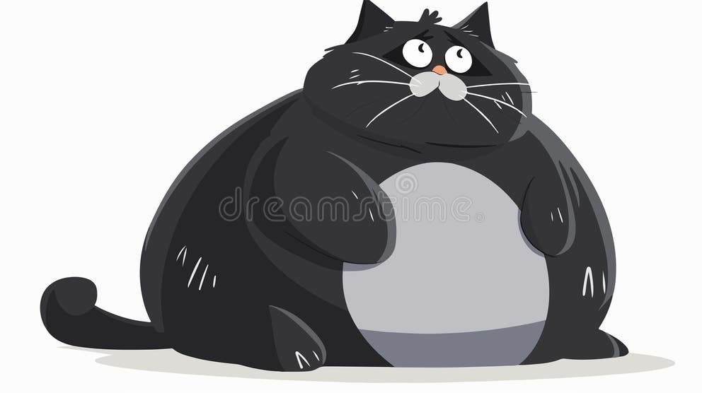 Charming Cartoon Fat Cat Character Vector Illustration Stock Vector ...