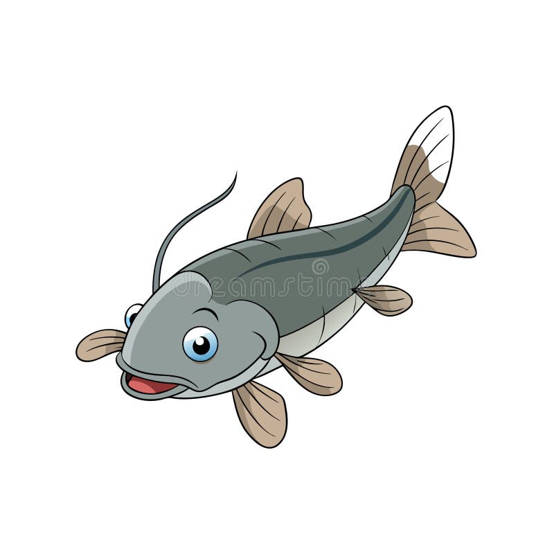 Cartoon Happy Catfish White Background Stock Illustrations – 96 Cartoon ...
