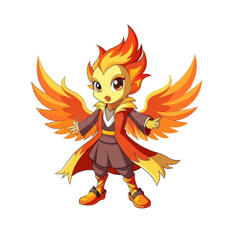 Cute Fire Stone Monster, Fantasy Creature Cartoon Character Vector ...