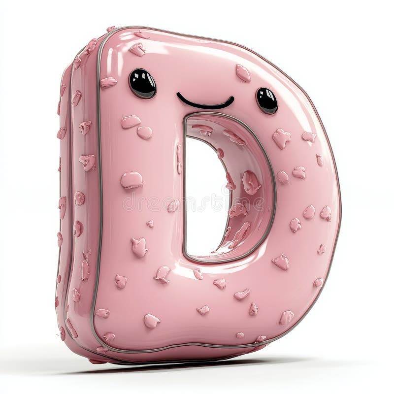 Playful Cartoon Letter D on White Background Stock Illustration ...
