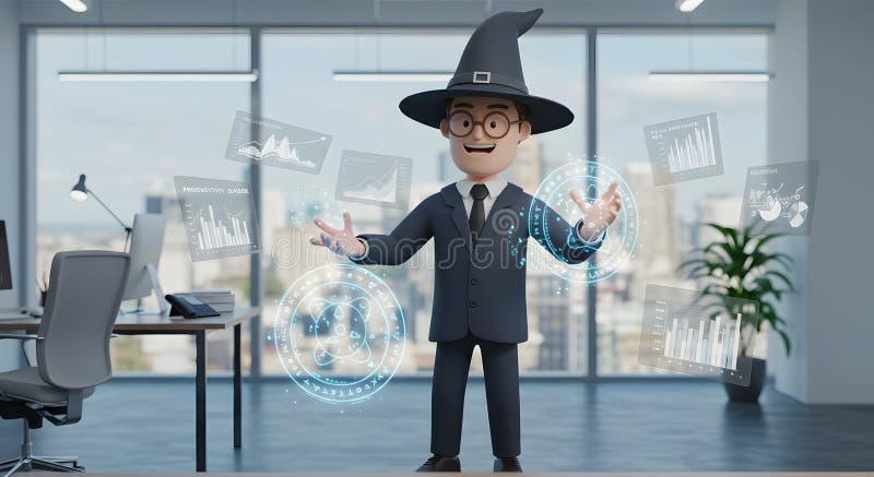 Wizard of Data Visualization Stock Illustration - Illustration of ...