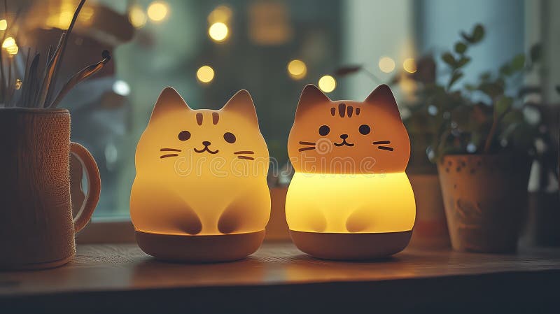 Charming Cat Stickers in Dim Light Stock Illustration - Illustration of ...