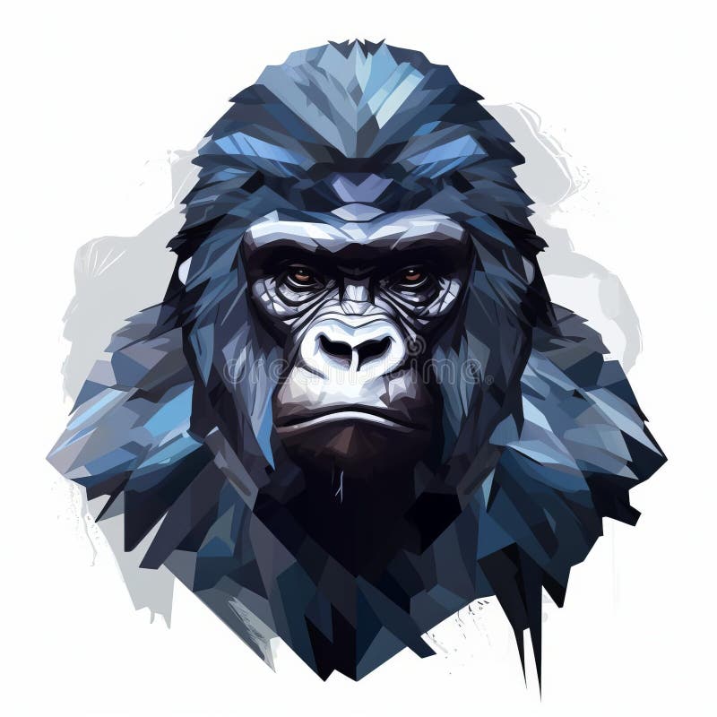 Charming Character Illustrations: Emotionally Charged Gorilla Head in ...