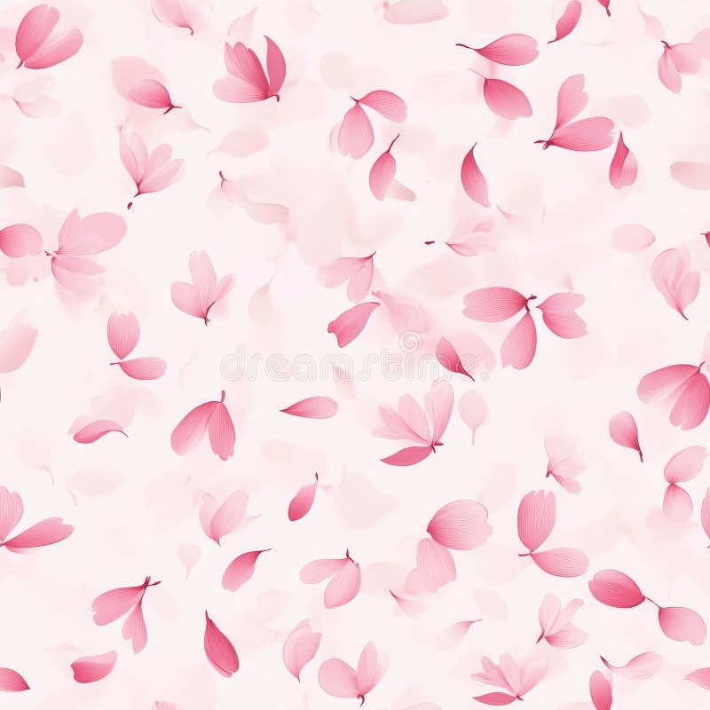 Charming Cherry Blossom Breeze Pattern Pink Petals Floating Wind Stock ...