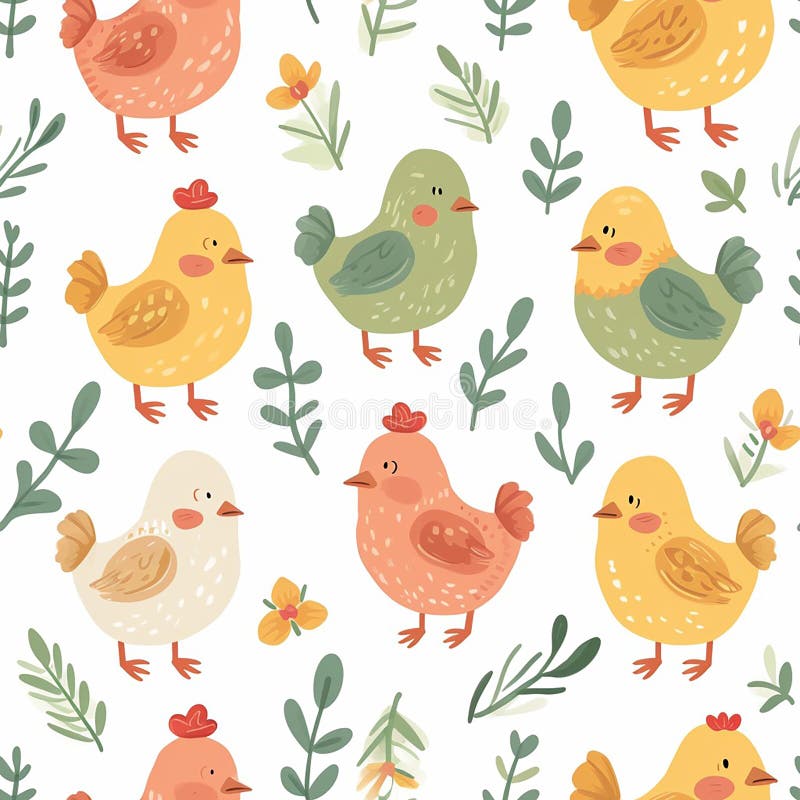 Charming Chicks Pattern: Seamless and Child-Friendly Design Stock ...