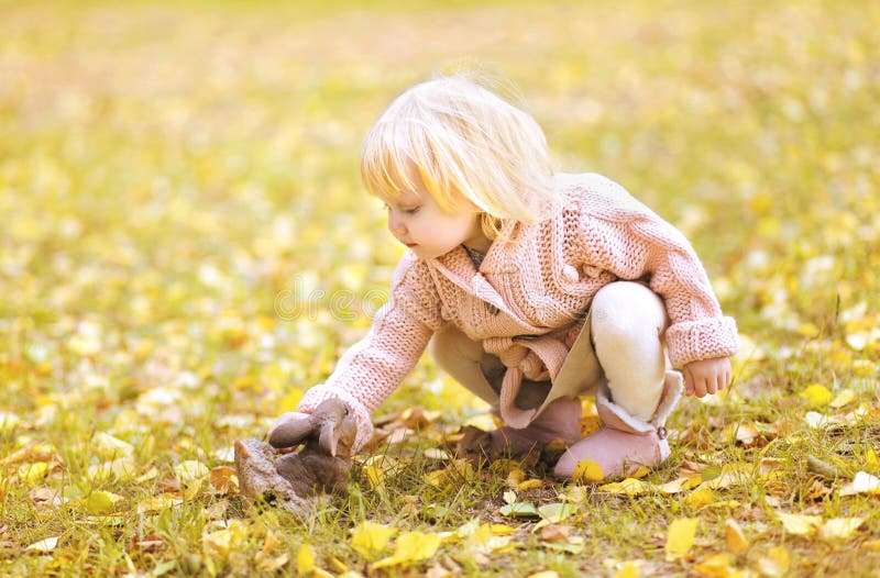 Charming child in autumn stock photo. Image of child - 45043416
