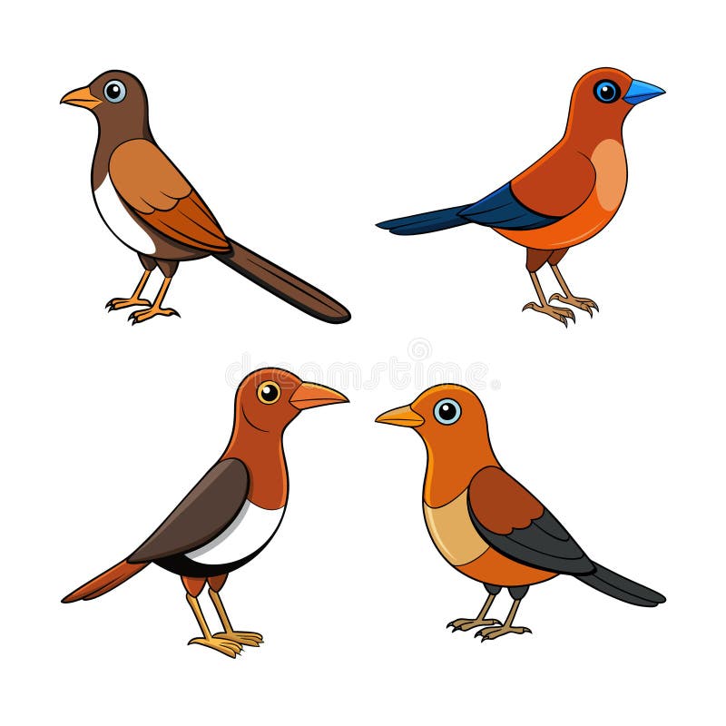 Charming Chinese Thrush Bird Design Stock Vector - Illustration of ...