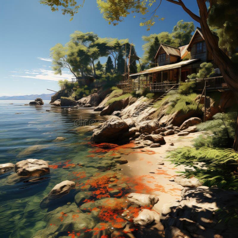 Charming Cliffs Overlooking the Water with Sharp Perspectives and ...