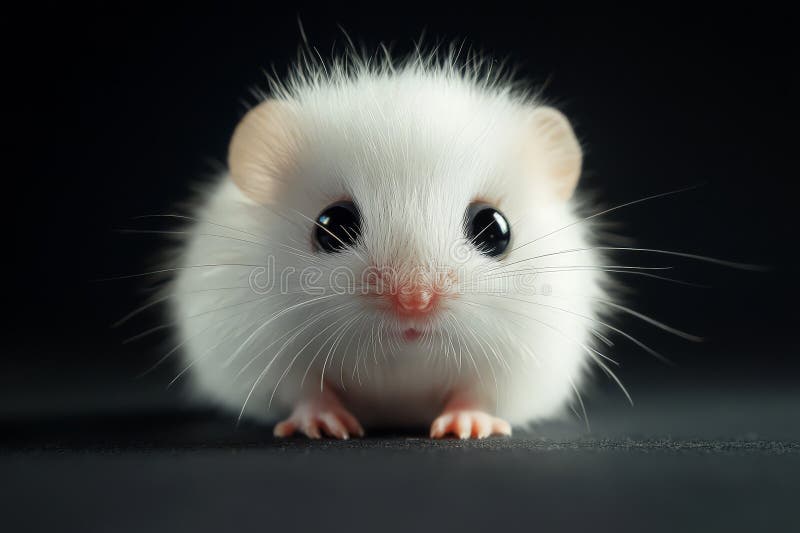 Charming Close-Up of a White Mouse Stock Illustration - Illustration of ...