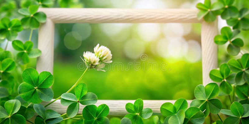 Charming Clover Border on a White Background Perfect TiltShift ...